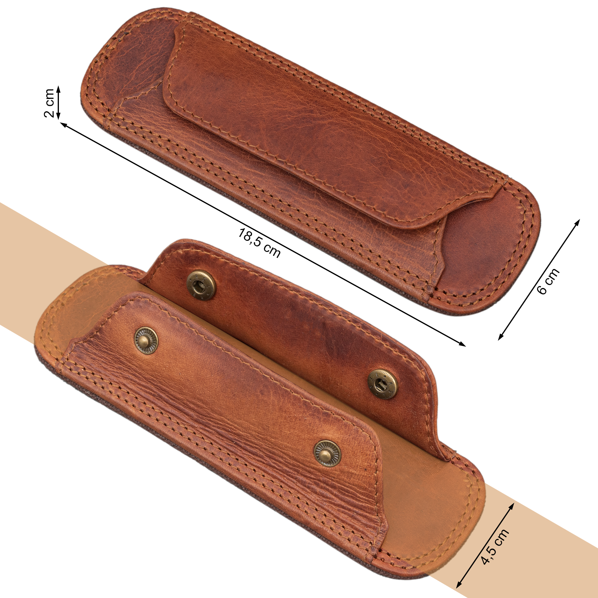 Schulterpolster Leder mit Druckknöpfen | STILORD