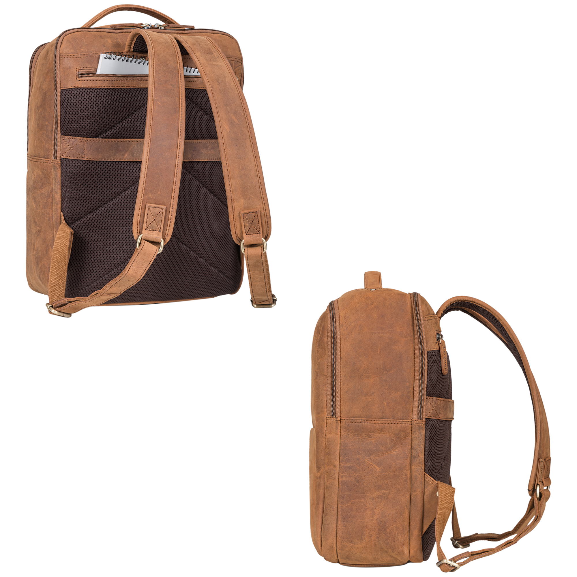 "Balduin" Großer Leder Laptop Rucksack | STILORD