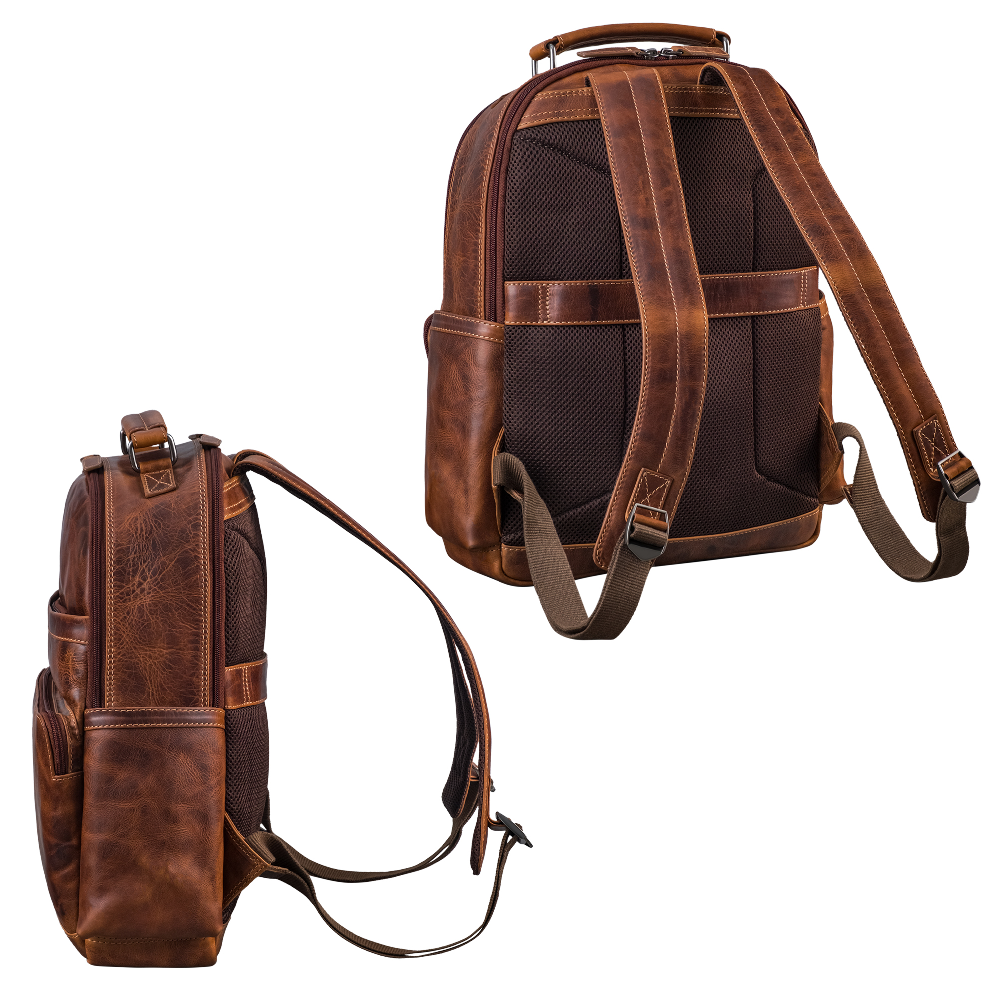 "Valens" Businessrucksack Herren Leder Groß - Laptopfach 16 Zoll | STILORD